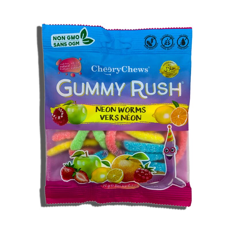 Gummy Rush Worms Neon Worms Vers Neon | پاستیل حلال کرم نئون a14593